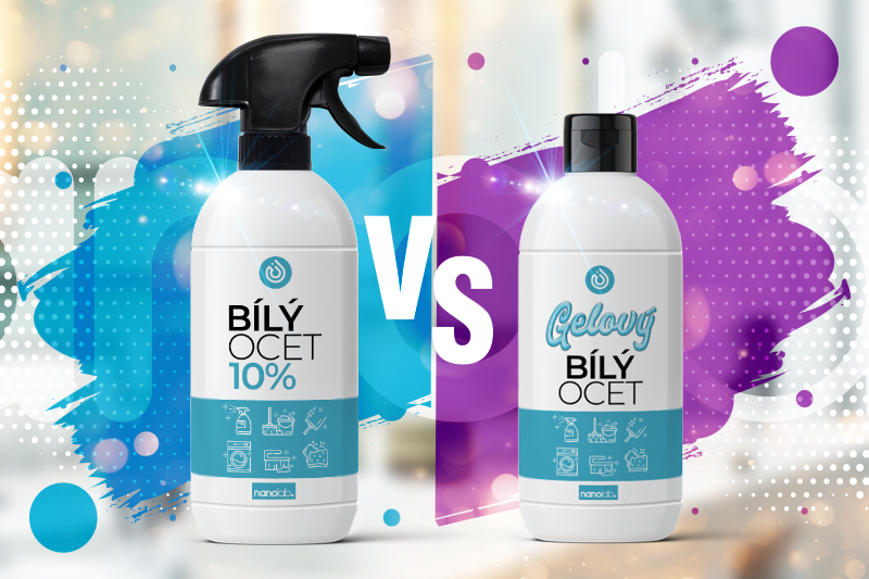 Biely ocot vs Gélový biely ocot - Nanolab.sk